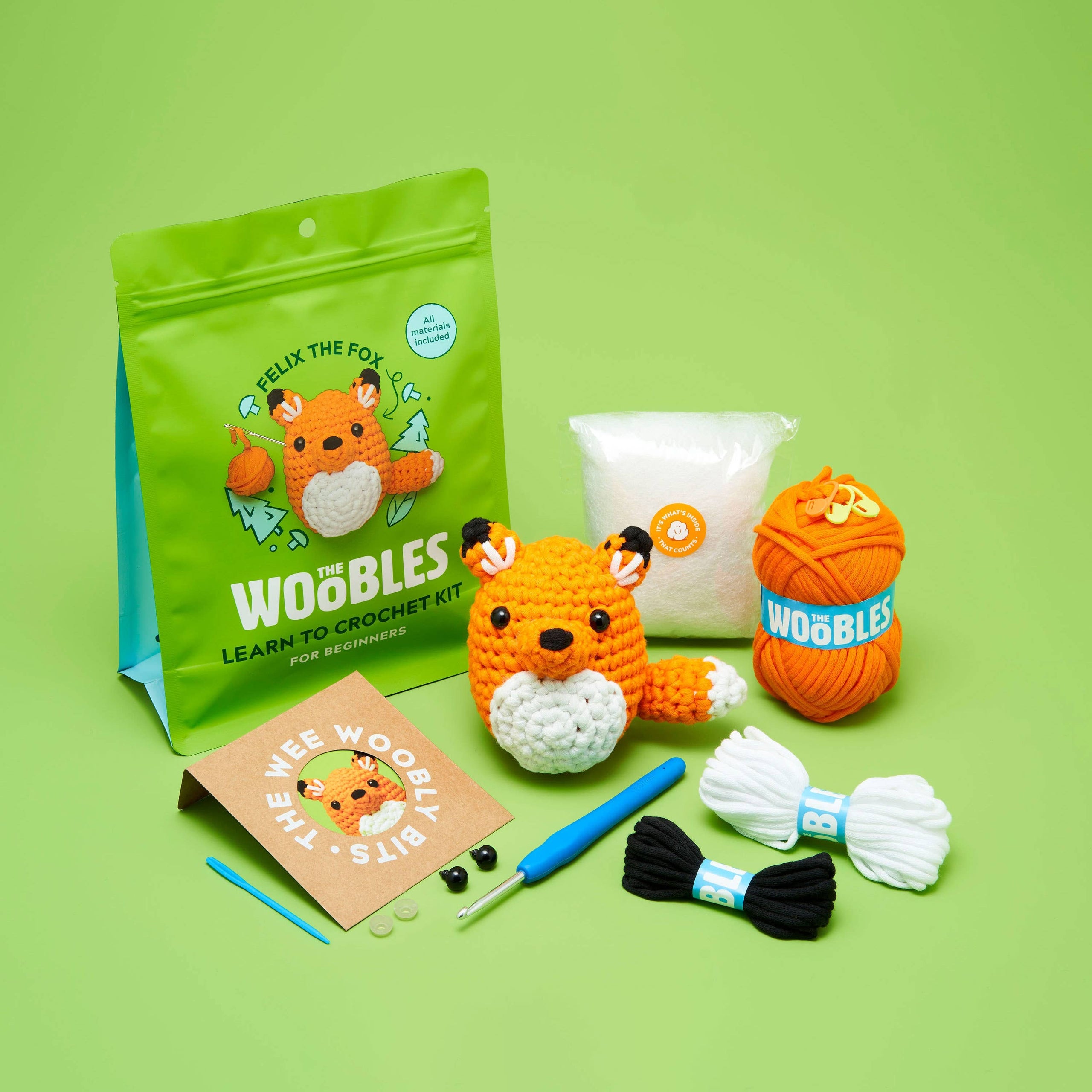 The Woobles - Felix the Fox Beginner Crochet Kit | Hearts On Fiber