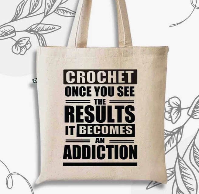 Anna B. Crochet Addiction Recycled Canvas Tote Bag | Hearts On Fiber