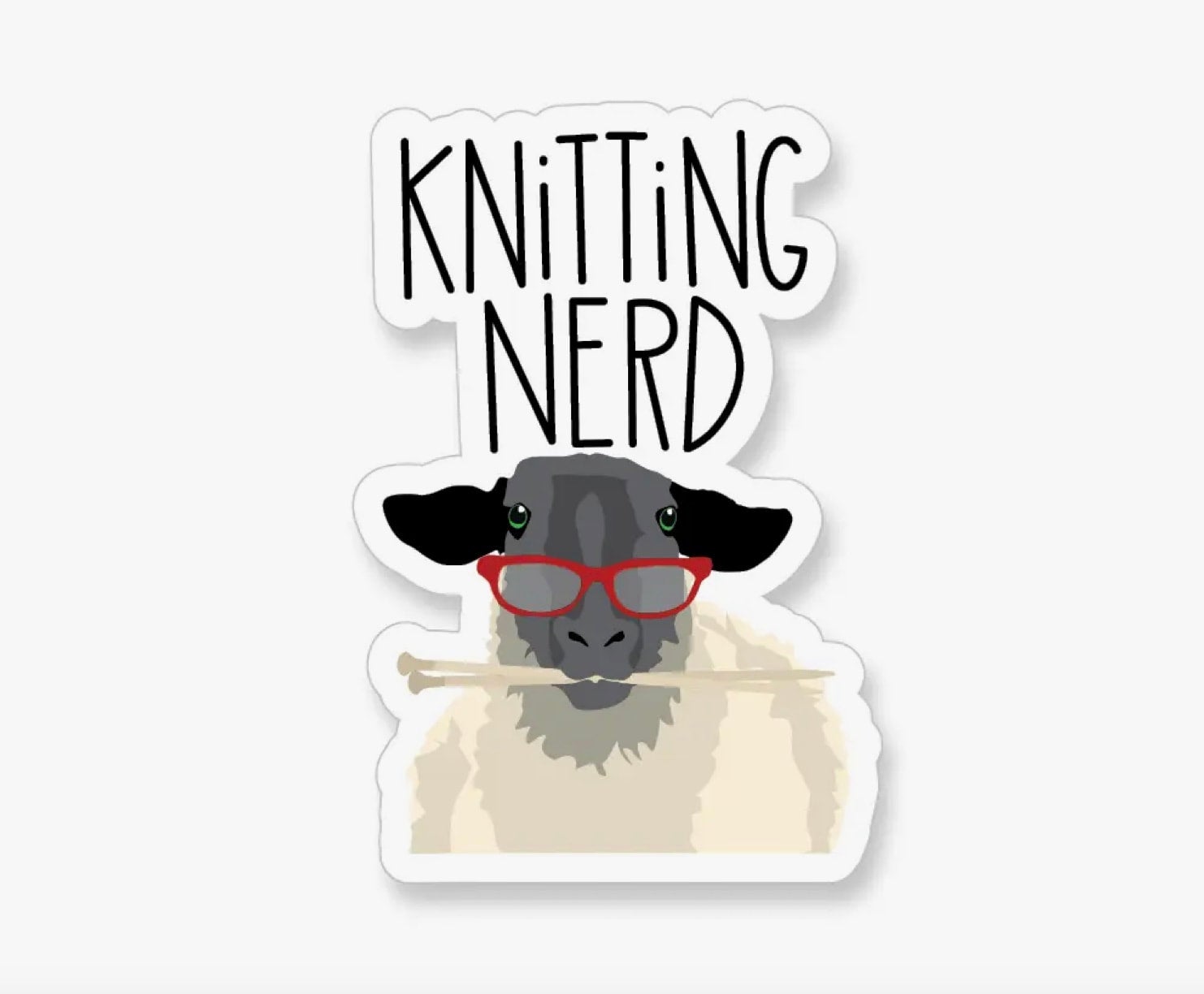 Knitting Nerd Vinyl Sticker | Hearts On Fiber